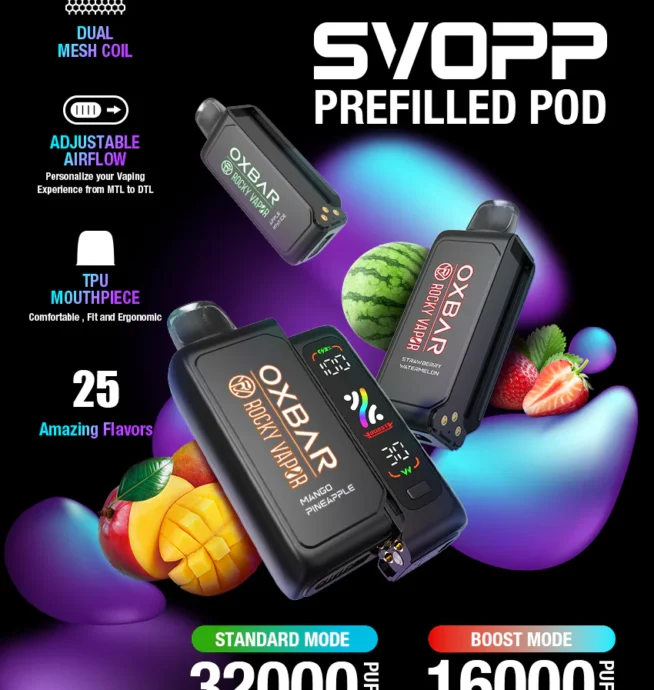 Svopp Rocky Vapor Oxbar 32K POD – Cloud9 VAPE SHOP